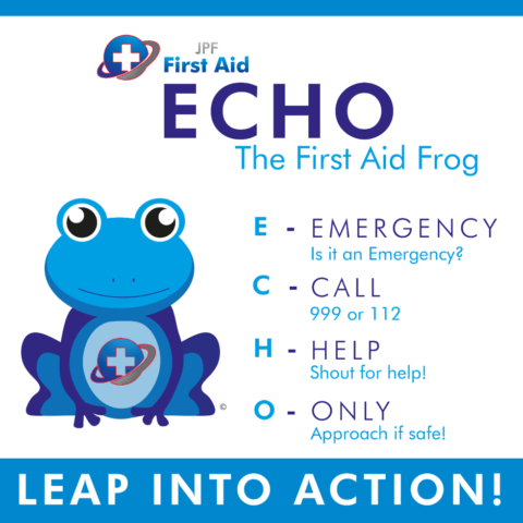 Introducing ECHO, the First Aid Frog… with JPF First Aid!